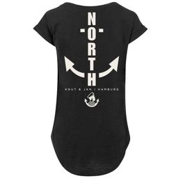 F4NT4STIC Long Cut T-Shirt North Anchor Knut & Jan Hamburg in schwarz | Gr.: XS