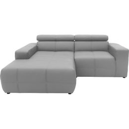 DOMO collection Ecksofa »Brandon, inkl. Kopfteilverstellung, B/T/H: 214/100/80 cm, L-Form« Mit Kopfteilverstellung, auch in Leder und Cord, L-Form...