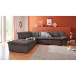 DOMO collection Ecksofa »Lagoa, moderne Sitzheftung, bequem und komfortabel, L-Form« wahlweise mit Bettfunktion, frei im Raum stellbar, große...