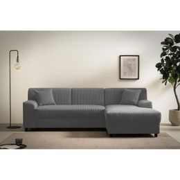 DOMO collection Ecksofa »Turah 2, L-Form, Cord oder Luxus-Microfaser, komfortabler Federkern« B/T/H: 241/146/79 cm, incl. Zierkissen, wahlweise mit...