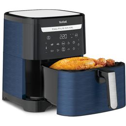 Tefal Heißluftfritteuse »EY8018 Easy Fry & Grill XXL, 2-in-1« 1830 W XXL-Fassungsvermögen oder 2 separate Zonen, Flexcook-Trennwand Blau/Schwarz