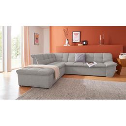 DOMO collection Ecksofa »Lagoa, moderne Sitzheftung, bequem und komfortabel, L-Form« wahlweise mit Bettfunktion, frei im Raum stellbar, große...