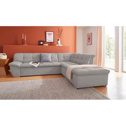 DOMO collection Ecksofa »Lagoa, moderne Sitzheftung, bequem und komfortabel, L-Form« wahlweise mit Bettfunktion, frei im Raum stellbar, große...
