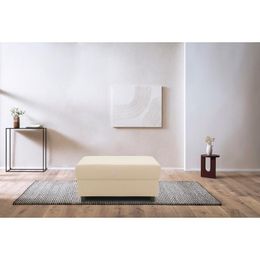 DOMO collection Polsterhocker »Turah 2 in Cord oder Luxus-Microfaser« moderner Polsterhocker, passend zum Ecksofa, B/T/H: 83/60/44 cm creme