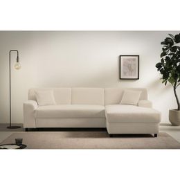 DOMO collection Ecksofa »Turah 2, L-Form, Cord oder Luxus-Microfaser, komfortabler Federkern« B/T/H: 241/146/79 cm, incl. Zierkissen, wahlweise mit...
