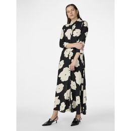 Y.A.S Hemdblusenkleid &raquo;YASSAVANNA LONG SHIRT DRESS&laquo; Sommerkleid, mit 3/4 &Auml;rmel Black AOP:MILLE S - N-Gr N-Gr S 3/4-&Auml;rmel und Taillennaht: betont...