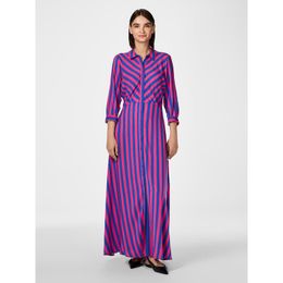 Y.A.S Hemdblusenkleid »YASSAVANNA LONG SHIRT DRESS« Sommerkleid, mit 3/4 Ärmel Fuchsia Fedora Stripes:Blue lolite L - N-Gr N-Gr L 3/4-Ärmel und...