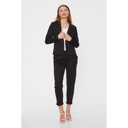 Freequent Damen Freequent Stoffhose &raquo;FQNANNI-ANKLE&laquo; Sommerhose kn&ouml;chell&auml;nge und mit 2-Knopf-Verschluss schwarz L, N-Gr