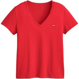 Levi's Levi's Damen V-Shirt &raquo;Perfect Tee&laquo; mit kleinem Batwing- Logo rot L (40)
