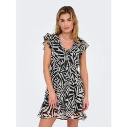 Only Midikleid »ONLASTA LIFE S/S PEEKABOO DRESS WVN« Sommerkleid Black AOP:Monochrome leafy M - N-Gr N-Gr M Kleid in Midilänge von Only