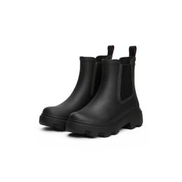 Tommy Hilfiger Chelseaboots »RUBBER FLAG CLEATED RAINBOOT«, Blockabsatz, Schlupfboots, Gummistiefel, beidseitiger Stretcheinsatz schwarz 39 39...