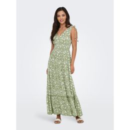 Only Maxikleid »ONLFERNANDA LIFE S/L LONG DRESS WVN« Sommerkleid Hedge Green AOP:NIRRA FLOWER L - N-Gr N-Gr L Langes Kleid von Only