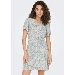 Only Minikleid »ONLEVIDA S/S SHORT DRESS WVN NOOS« Sommerkleid Gray Mist AOP:FLOWER M - N-Gr N-Gr M Ideal für Casual-Looks: lockere Passform und...