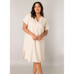 Base Level Curvy Tunikakleid »Yacinthe« Sommerkleid mit Leinen beige 44 - N-Gr N-Gr 44 von Base Level Curvy