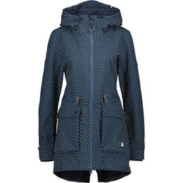 ALIFE & KICKIN Softshelljacke »Damen AudreyAK S« marine S S Stylische lange Damenübergangsjacke AudreyAK S von alife and kickin mit plakativem...