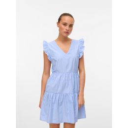 Véro Moda VERO MODA Tunikakleid »VMFANNI SL SHORT DRESS WVN GA NOOS« Sommerkleid Hydrangea Stripes:SANA Snow White L - N-Gr N-Gr L Sommerliches Kleid von...
