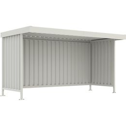 Materialüberdachung Leipzig, dreiseitiges Komplettset, pulverbeschichtet, HxBxT 2360 x 4300 x 2200 mm kaiserkraft