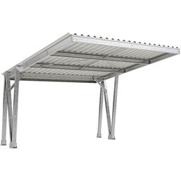 Fahrzeugüberdachung EcoCover für 2 Stellplätze mit Stahldach, verzinkt, B 5160 mm, Grundeinheit kaiserkraft