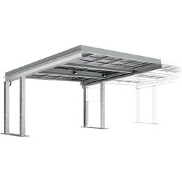 Fahrzeugüberdachung SolarCover mit PV-Modulen mit Schaltschrank, verzinkt, B 5370 mm, Anbaueinheit kaiserkraft