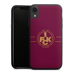 DeinDesign iPhone Xr Handy Premium Silikon H&uuml;lle Handyh&uuml;lle schwarz Case 1. Fc Kaiserslautern Official Licensed Product 125 Jahre Silikon Premium Case