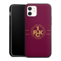 DeinDesign iPhone 12 Handy Premium Silikon H&uuml;lle Handyh&uuml;lle schwarz Case 1. Fc Kaiserslautern 125 Jahre Official Licensed Product Silikon Premium Case