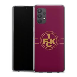 DeinDesign Galaxy A32 4G Handy Silikon H&uuml;lle Case transparent Handyh&uuml;lle 1. Fc Kaiserslautern Official Licensed Product 125 Jahre Silikon Case