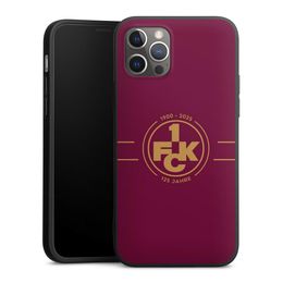 DeinDesign iPhone 12 Pro Handy Premium Silikon H&uuml;lle Handyh&uuml;lle schwarz Case 1. Fc Kaiserslautern 125 Jahre Official Licensed Product Silikon Premium Case