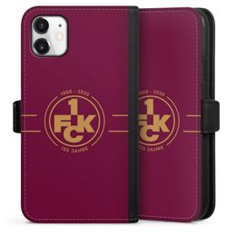 DeinDesign iPhone 11 Handy Klapph&uuml;lle Handyh&uuml;lle aus Kunst Leder schwarz Flip Case 1. Fc Kaiserslautern Official Licensed Product 125 Jahre Sideflip mit Lasche