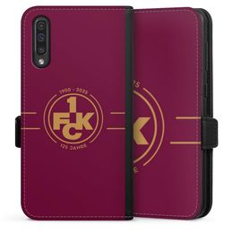 DeinDesign Galaxy A50 Handy Klapph&uuml;lle Handyh&uuml;lle aus Kunst Leder schwarz Flip Case 1. Fc Kaiserslautern Official Licensed Product 125 Jahre Sideflip mit Lasche