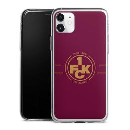 DeinDesign iPhone 11 Handy Slim Case Silikon Handyh&uuml;lle transparent H&uuml;lle extra d&uuml;nn 1. Fc Kaiserslautern Official Licensed Product 125 Jahre Silikon Slim Case
