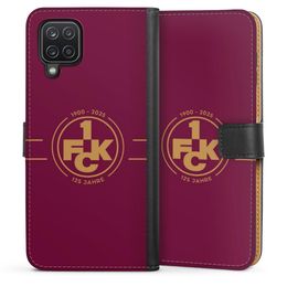 DeinDesign Galaxy A12 Handy Klapph&uuml;lle Handyh&uuml;lle aus Kunst Leder schwarz Flip Case 1. Fc Kaiserslautern 125 Jahre Official Licensed Product Sideflip mit langer 