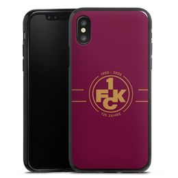 DeinDesign iPhone X Handy Silikon H&uuml;lle Case schwarz Handyh&uuml;lle 1. Fc Kaiserslautern Official Licensed Product 125 Jahre