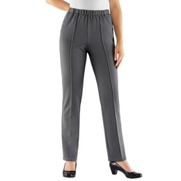 Jerseyhose Classic Basics, Damen, Gr. 19, Kurzgr&ouml;&szlig;en, grau, 100% Polyester, unifarben, lang, Hosen Jerseyhose
