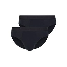 Slip Bruno Banani "Flowing", Herren, Gr. L, schwarz (schwarz, schwarz), Obermaterial: 93% Baumwolle, 7% Elasthan, unifarben, eng, Unterhosen, mit Logobund