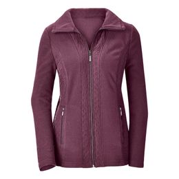 Fleecejacke Casual Looks, Damen, Gr. 36, rot (bordeaux), 100% Polyester, unifarben, figurumspielend, Jacken