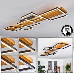 hofstein Pompu Deckenleuchte LED Naturfarben, Schwarz, 1-flammig