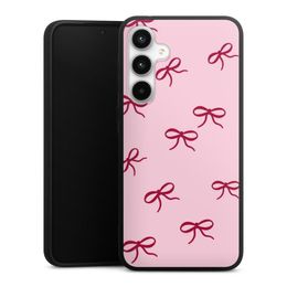 DeinDesign Galaxy A35 5G Handy Premium Silikon H&uuml;lle Handyh&uuml;lle schwarz Case Pattern Schleifen Bow Silikon Premium Case
