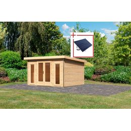 Gartenhaus Karibu, beige, Holzwerkstoff, Gartenh&auml;user, "Rabensee 2", naturbelassen