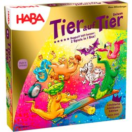Haba Jungen Spiel "Tier auf Tier Deluxe - Doppelt hält besser: 2 Spiele in 1 Box", bunt, Holz, Pappe, Spiele