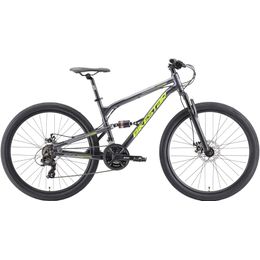 Bikestar Mountainbike, 42cm, 27,5 Zoll (69,85cm), schwarz, Fahrräder, für Damen und Herren, Kettenschaltung