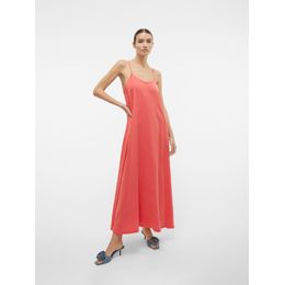 Véro Moda VERO MODA Damen Maxikleid "VMHARPER SL STRAP MAXI DRESS GA", rot, Gr. XS, unifarben, Twill, Obermaterial: 100% Lyocell, Kleider, Sommerkleid