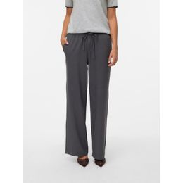 Véro Moda VERO MODA Damen Schlupfhose "VMMILLY LW WIDE STRING PANT NOOS", grau, Gr. XS, unifarben, Web, Obermaterial: 67% Polyester, 29% Viskose, 4% Elasthan,