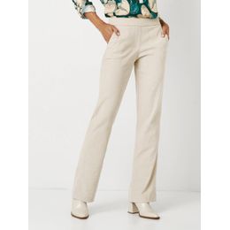 Toni Damen Schlupfhose "Jenny Wide Leg", beige, Gr. 44, Nadelstreifen, Web, Obermaterial: 97% Polyester, 3% Elasthan, Hosen, Sommerhose mit