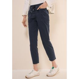 Cecil Damen Stoffhose "Style Chelsea", blau, Gr. XXL, unifarben, Web, Obermaterial: 98% Baumwolle, 2% Elasthan, Hosen, Sommerhose mit Kordelzug