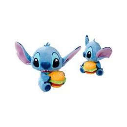 Simba Disney Stitch mit Burger, Kuscheltier 25 cm