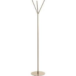 Garderobenständer HAKU, 3 Haken, Gesamttragkraft 25 kg, Fußplatte, Ø 350 x H 1730 mm, Stahlrohr pulverbeschichtet/Metall, schilfgrün
