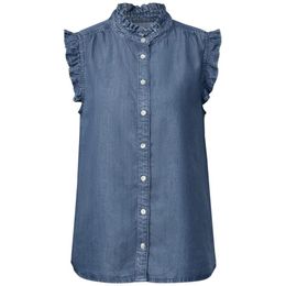 Street One Halbarmbluse in medium blue soft washed | Gr.: 40