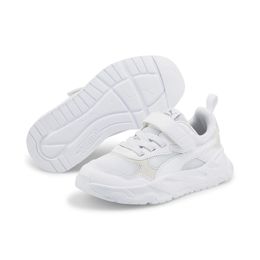 Sneaker Puma "Trinity Sneakers Kinder", Kinder, Gr. 30, weiß (weiß silber metallic), Obermaterial: Synthetik, Textil; Futter: Textil; Innensohle: Textil; Laufsohle: Synthetik, Gummi, Schuhe