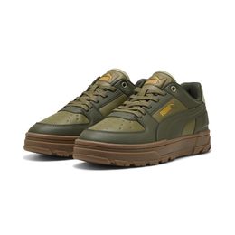 Sneaker Puma "Caven 2.0 Abrupt Sneakers Erwachsene", Damen, Gr. 36, gr&uuml;n (olive schwarz gum gr&uuml;n beige), Obermaterial: Synthetik, Textil; Futter: Textil; Innensohle: Textil; Laufsohle: Gummi, Schuhe Sneaker