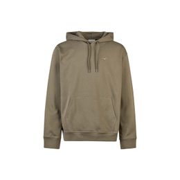 Kapuzensweatshirt Cleptomanicx "Ligull Boxy", Herren, Gr. M, gr&uuml;n (khaki), 100% Baumwolle, bestickt, normal, ohne Ausschnitt, Sweatshirts, In l&auml;ssigem Schnitt